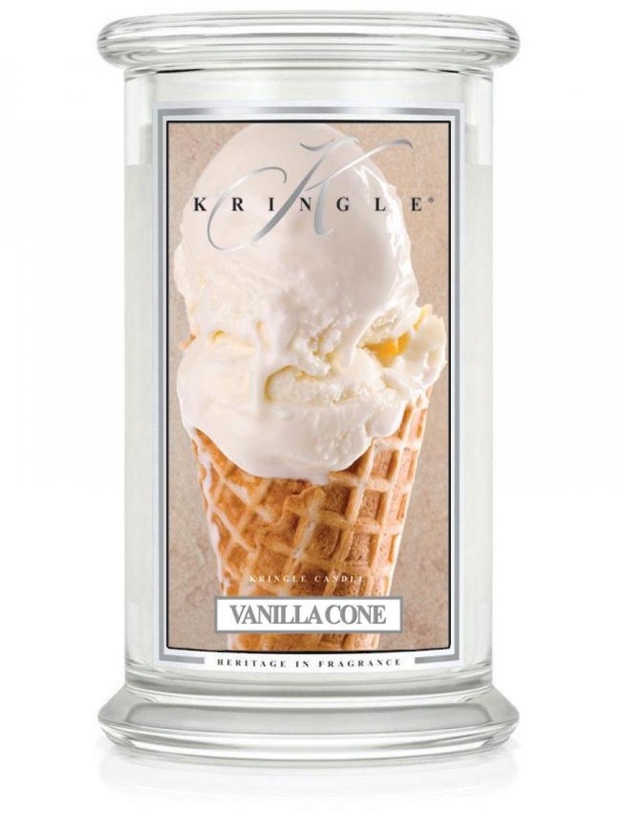 Duża świeca zapachowa z dwoma knotami Vanilla Cone 623g - Kringle ...