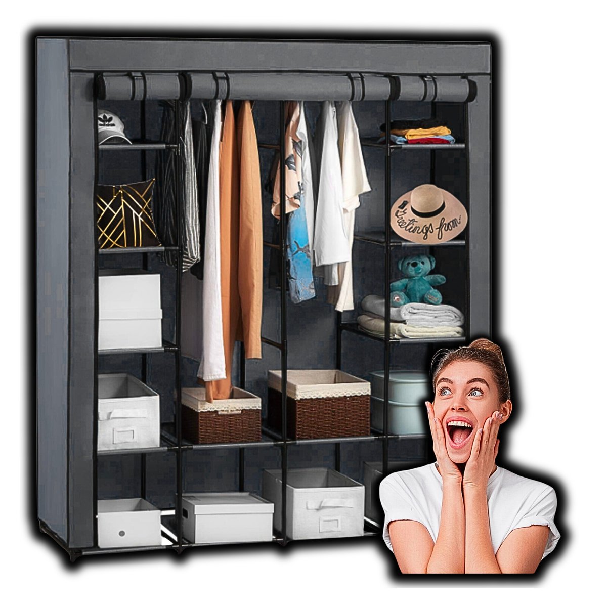 duża SZAFA MATERIAŁOWA DUŻA SZAFA TEKSTYLNA składana TURYSTYCZNA ...