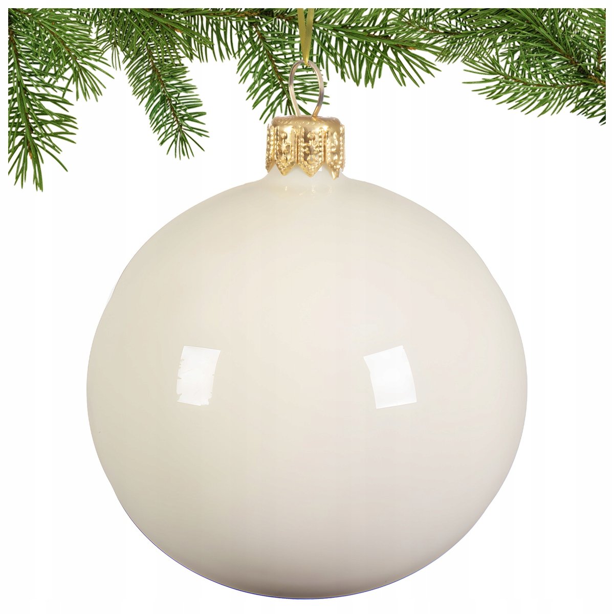Duża Szklana Bombka Choinkowa Ciepła Biała Bombka na Choinkę Połysk fi15 cm - Kaemingk | Sklep ...