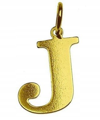 Duża złota zawieszka literka litera J srebro 925 pokryte 24K złotem - Inna marka | Moda Sklep ...