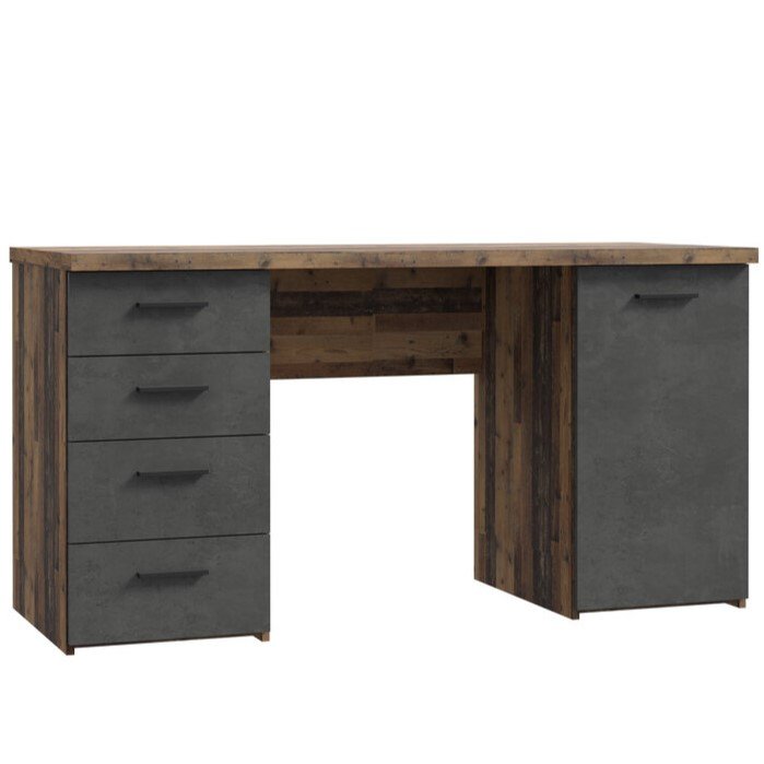 Duże biurko z szufladami do pracy młodzieżowe z szafką 140 150 145x60 ...