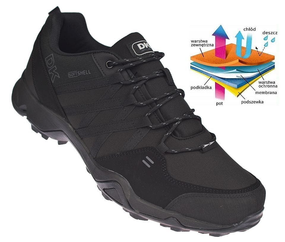 Duże buty trekkingowe sneakersy męskie membrana Softshell VB17282 bk ...