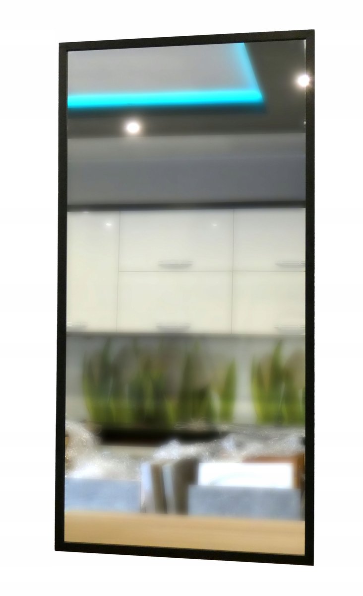 DUŻE Lustro bardzo wąska czarna matowa rama 100x40 - fabryka luster ...