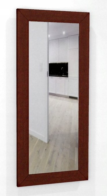 DUŻE Lustro w GRUBEJ ramie MDF 90x40 wiśnia ciemna - fabryka luster ...