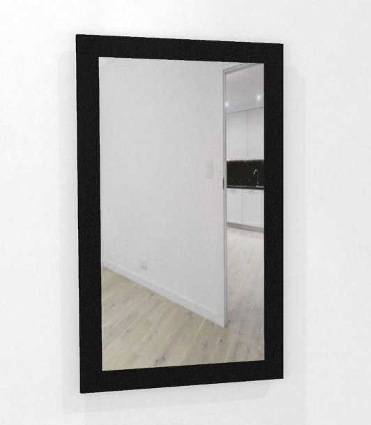 DUŻE Lustro w ramie MDF 100x60 CZARNA GRUBA RAMA - fabryka luster ...