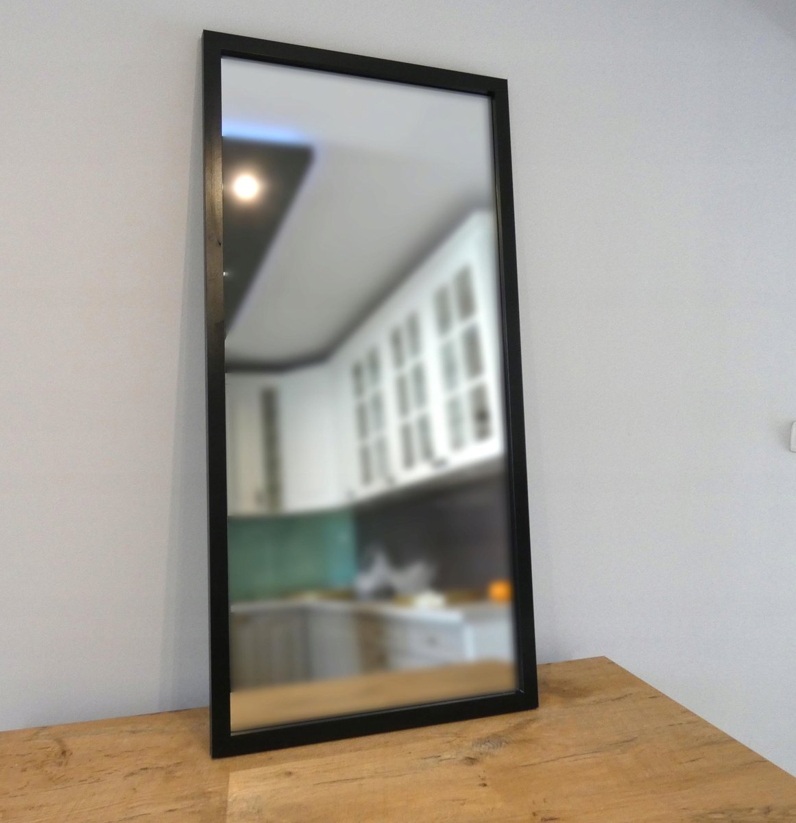 DUŻE Lustro wąska czarna rama 3cm MDF 90x40 - fabryka luster | Sklep ...