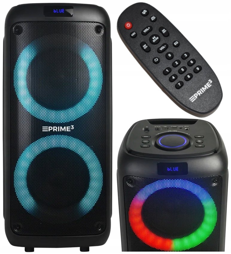 DUZY GLOSNIK BLUETOOTH Z RADIEM PRZENOŚNY KOLUMNA DO KARAOKE PRIME3 10W ...