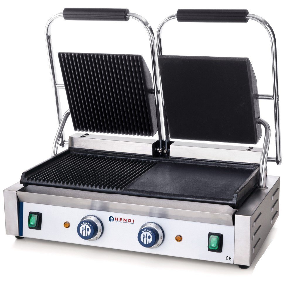 Duży Grill Kontaktowy Elektryczny Podwójny Ryflowany/Gładki Hendi ...