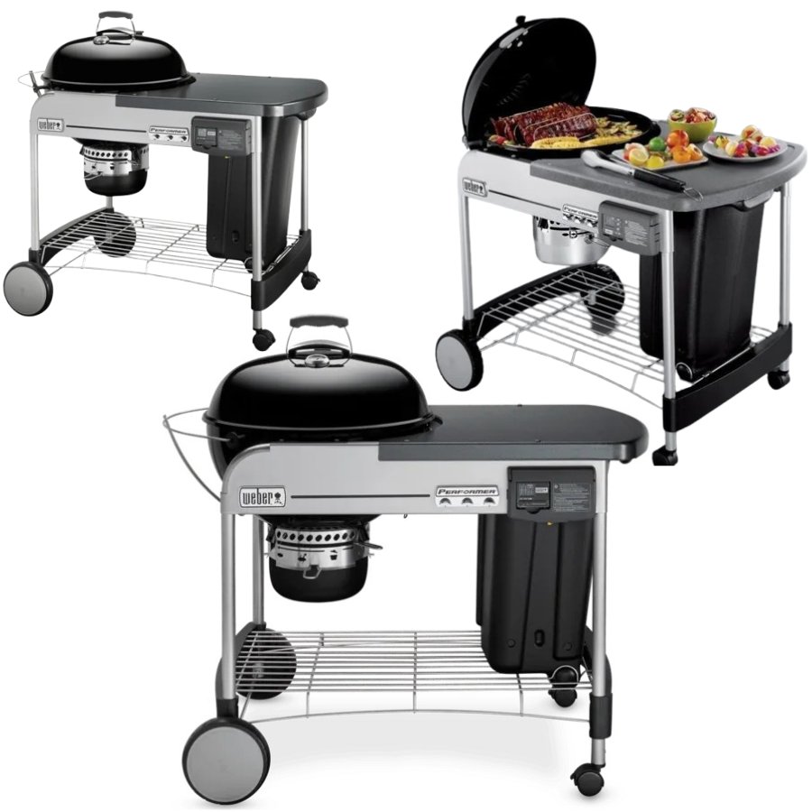 DUŻY GRILL WĘGLOWY z pokrywą PERFORMER DELUXE GBS Grill ogrodowy 57cm ...