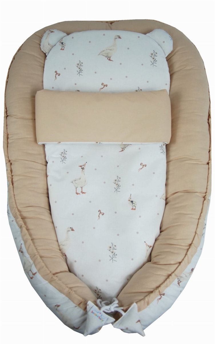 Duży kokon niemowlęcy zestaw GĄSKI - home&baby | Sklep EMPIK.COM