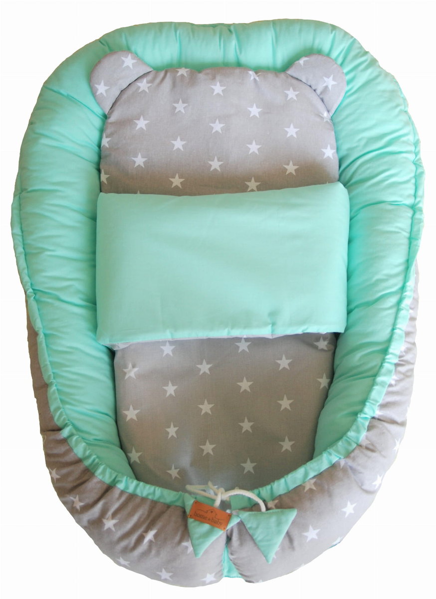 Duży kokon niemowlęcy zestaw MIĘTOWY SEN - home&baby | Sklep EMPIK.COM