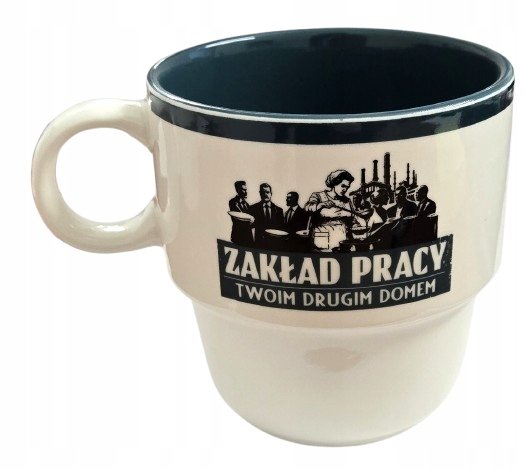 Duży kubek z nadrukiem PRL ZAKŁAD PRACY TWOIM DRUGIM DOMEM 460 ml - Jawi | Sklep EMPIK.COM