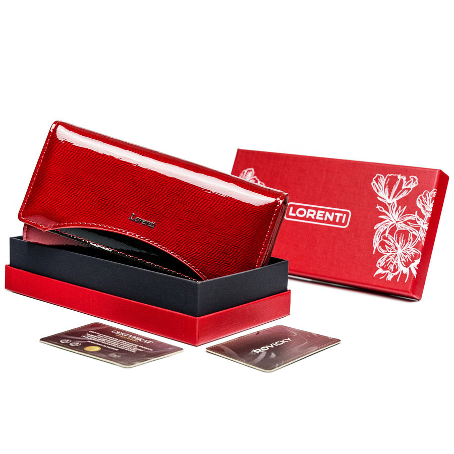 Duży, Lakierowany Portfel Damski Z Zewnętrzną Kieszonką — Lorenti ...