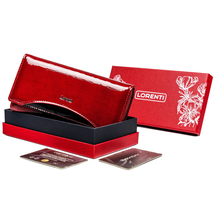 Duży, Lakierowany Portfel Damski Ze Schowkiem Na Suwak — Lorenti ...