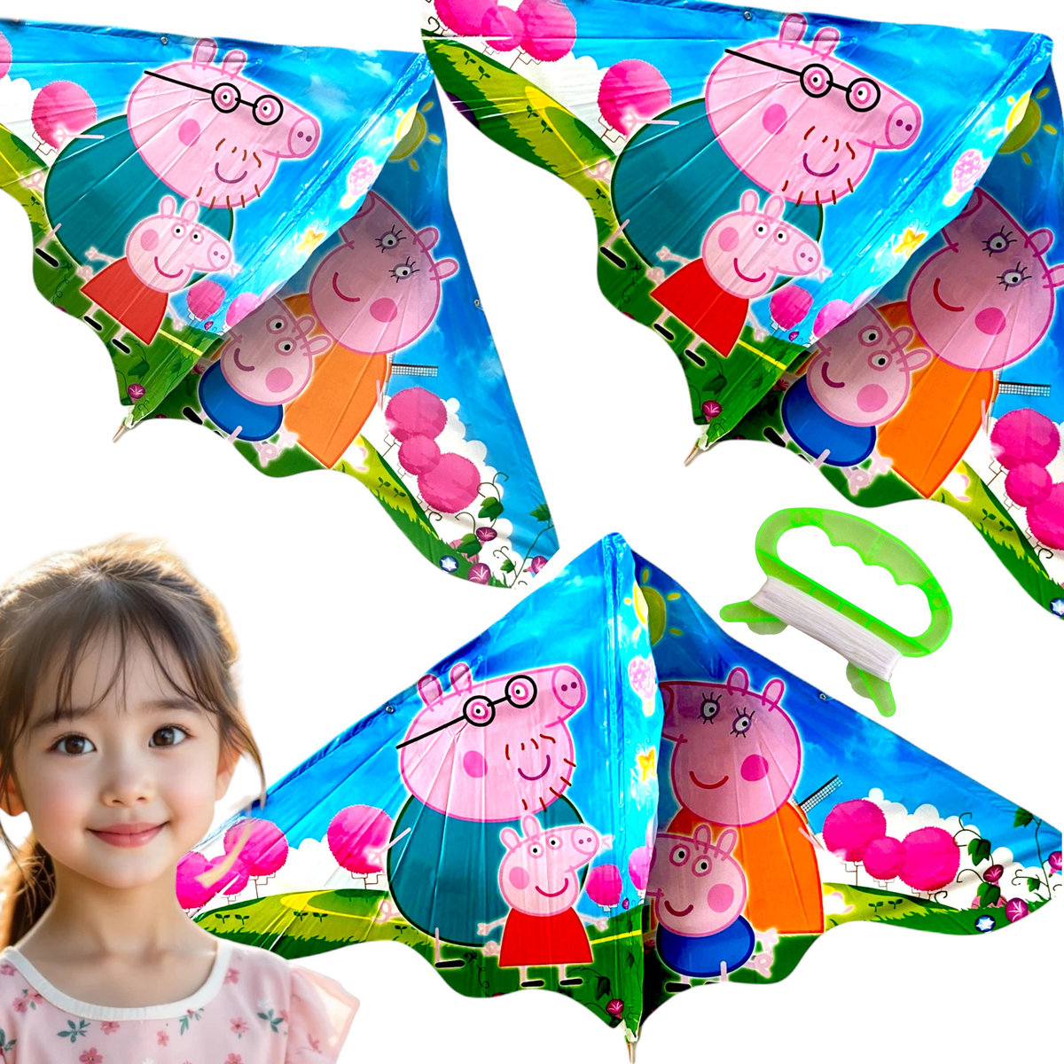 DUŻY LATAWIEC DLA DZIECI ŚWINKA PEPPA XL 117x62cm GEORGE MAMA TATA DO ...