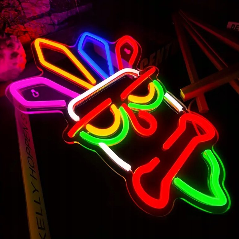 DUŻY NEON LED AKU AKU CRASH BANDICOOT MASKA PREZENT LAMPKA NOCNA NA ...