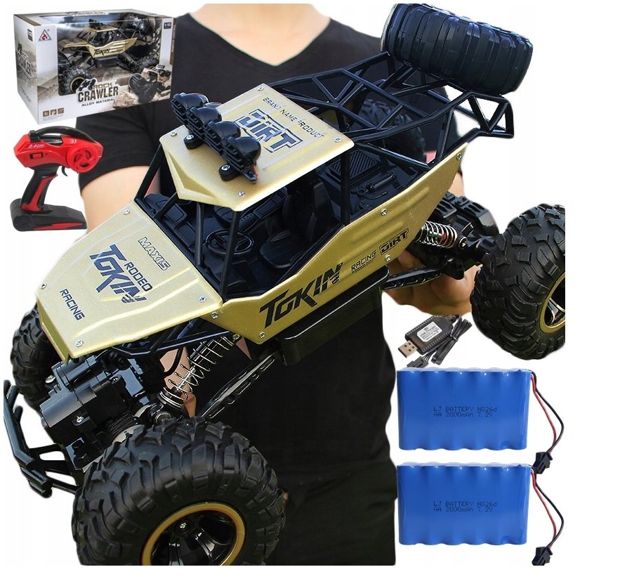 DUŻY SAMOCHÓD ZDALNIE STEROWANY AUTO RC METAL TERENOWY 4X4 2 x ...