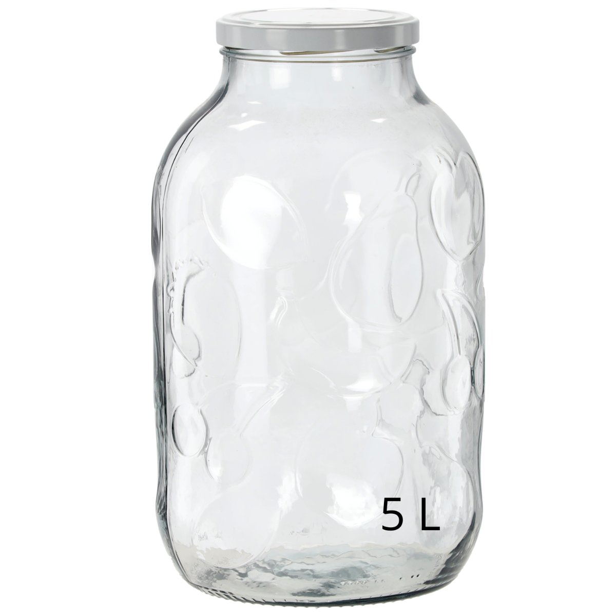 Duży szklany słoik 5 litrów z nakrętką na przetwory soki kompoty kiszonki - RDT | Sklep EMPIK.COM