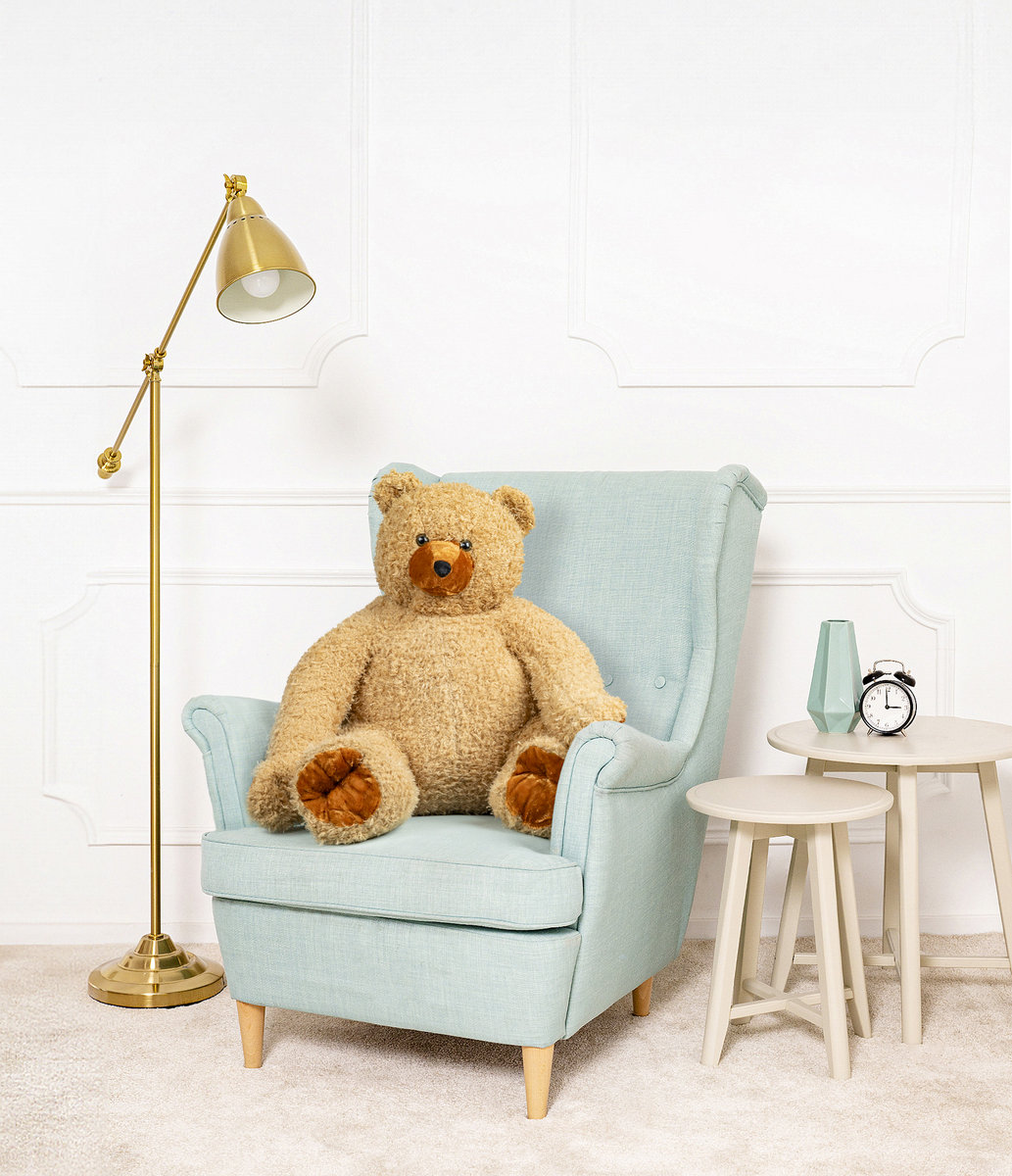 DUŻY WIELKI MIŚ PLUSZOWY LAZY PLUSZAK PRZYTULANKA 60CM BEŻOWY/BRĄZOWY ...