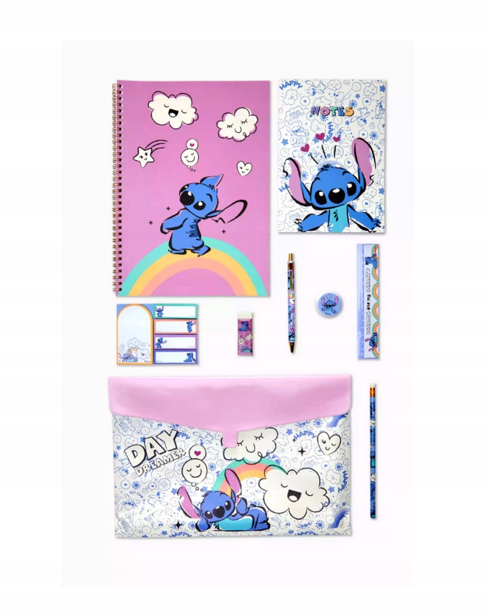Duży zestaw piśmienniczy Disney Stich! +akcesoria - Postacie Disneya ...