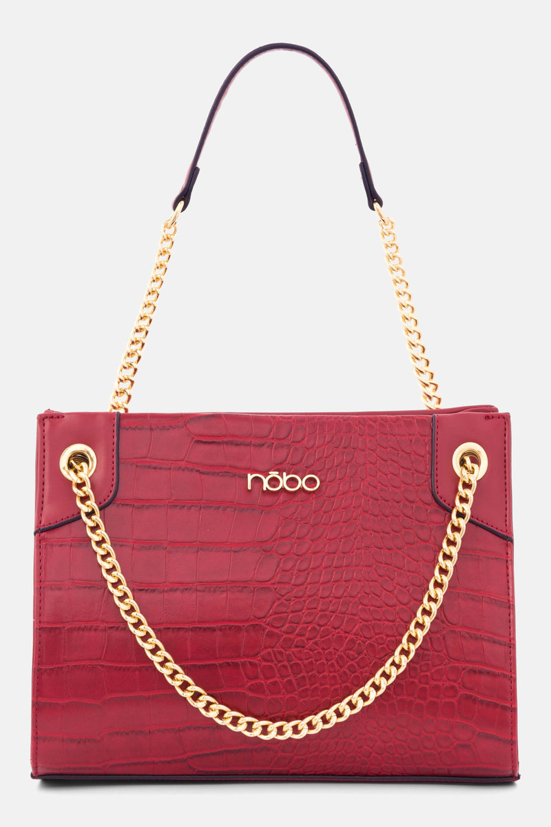 Dwukomorowa aktówka Nobo z monogramem, brązowa - Nobo | Moda Sklep EMPIK.COM