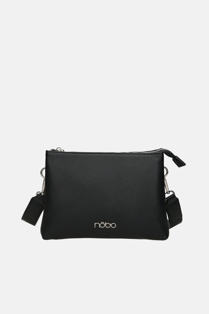 Dwukomorowa Listonoszka Nobo Z Parcianym Paskiem Czarna - Nobo | Moda Sklep EMPIK.COM