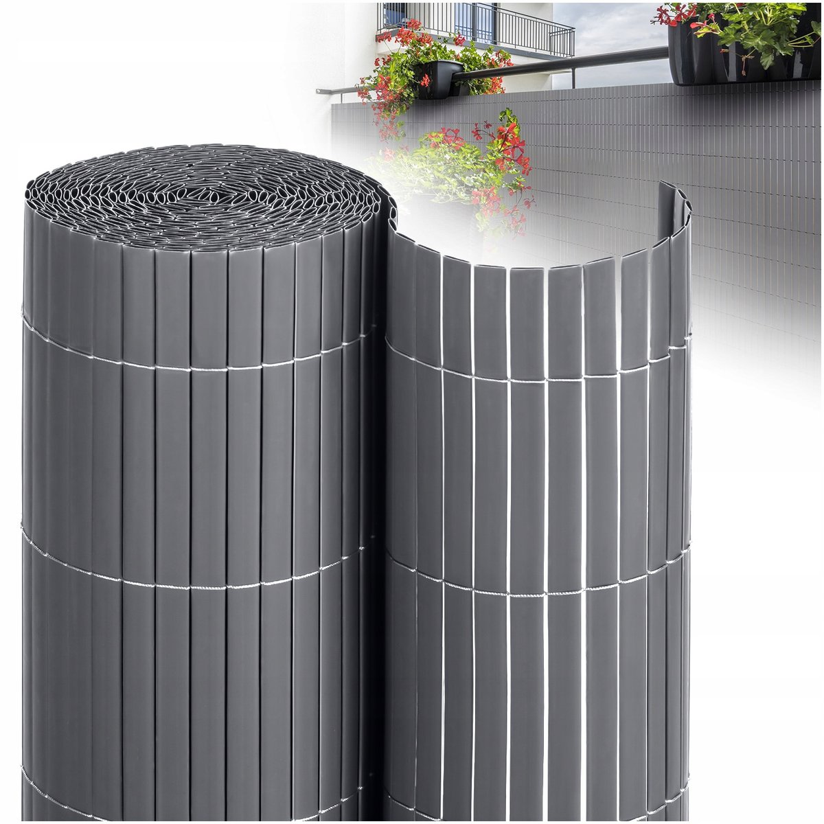 DWUSTRONNA MATA BALKONOWA OSŁONA NA BALKON TARAS BAMBUSOWA PVC 80x300 cm - inna (Inny) | Sklep ...