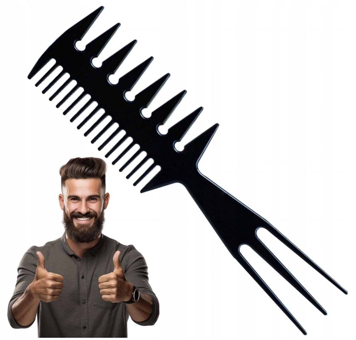 Dwustronny Grzebień Barberski Do Teksturowania Stylizacji Włosów Męski ...