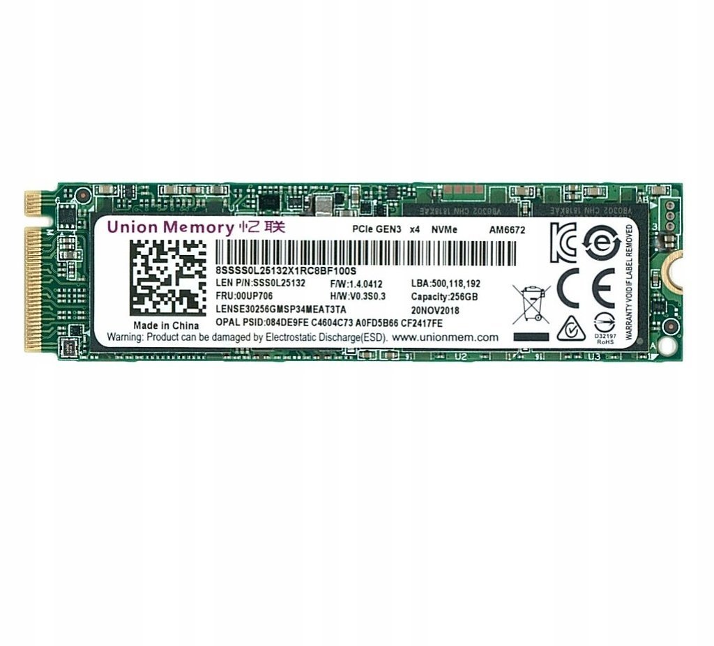 Dysk Ssd Nvme / Union Memory Am6672 / 256 Gb / M.2 Pcie 3.0 - Inna ...