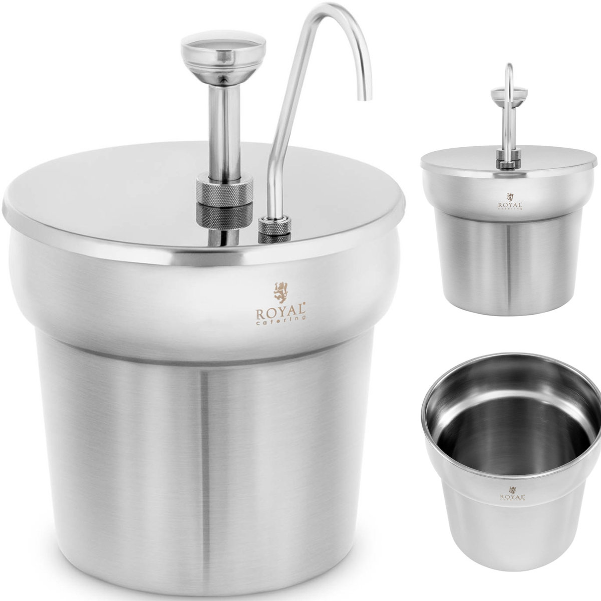 Dyspenser Dozownik Do Sosów Ketchupu Z Pompką Stalowy 6.6 L - Inna ...