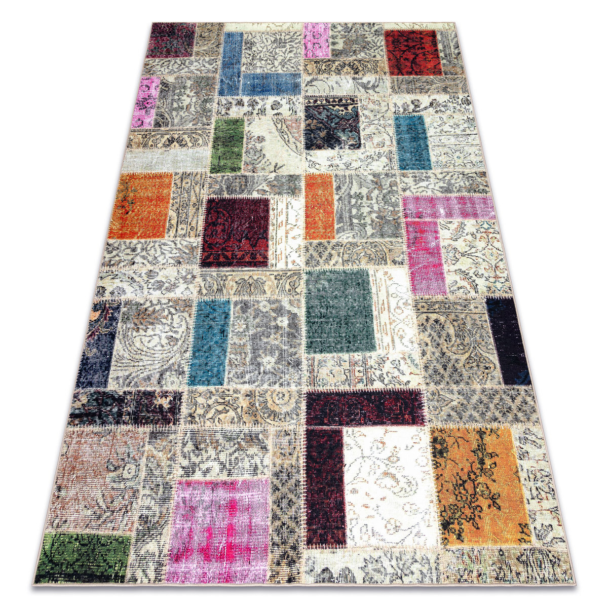Dywan ANTIKA 109 tek, nowoczesny patchwork, grecki do prania - beż ...