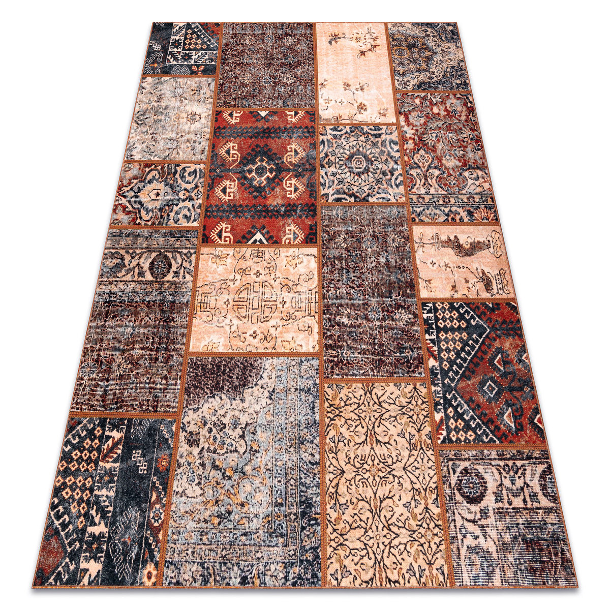 Dywan ANTIKA ancient rust, nowoczesny patchwork, grecki do prania ...