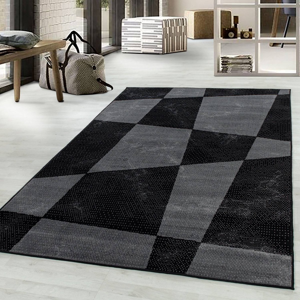 Dywan Nowoczesny Do Salonu I Sypialni Tantis Czarny Basa-120X170 Cm ...
