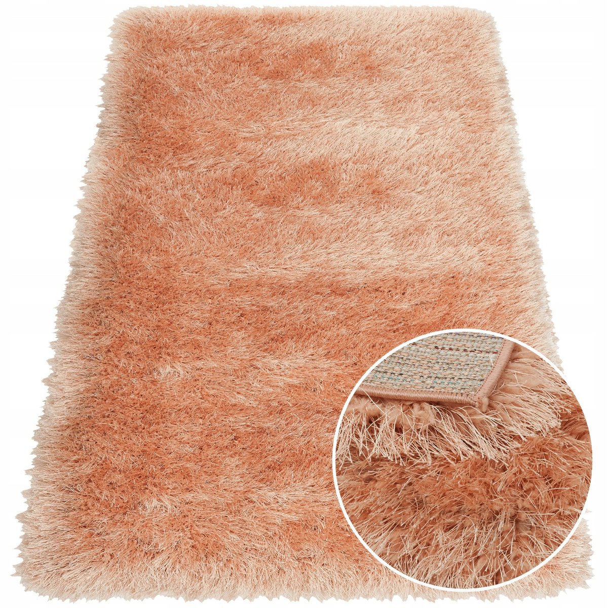 Dywan shaggy MD z wysokim włosiem Lurex, Koralowy, 60x100 cm - MD ...