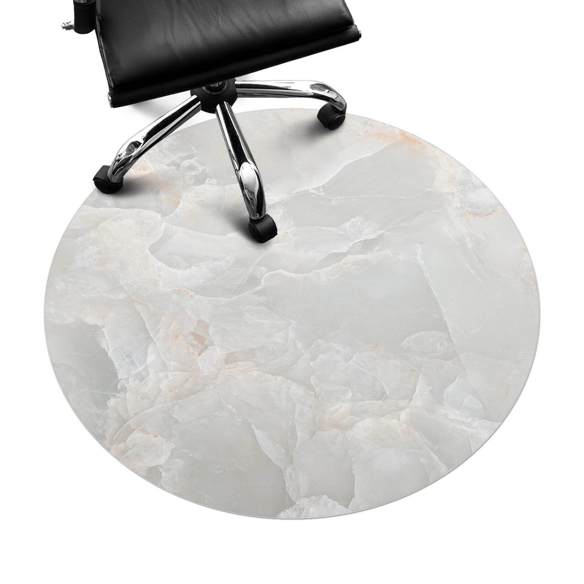Dywanik ochronny pod krzesło biurowe - Marmurowa tekstura fi100 cm ...