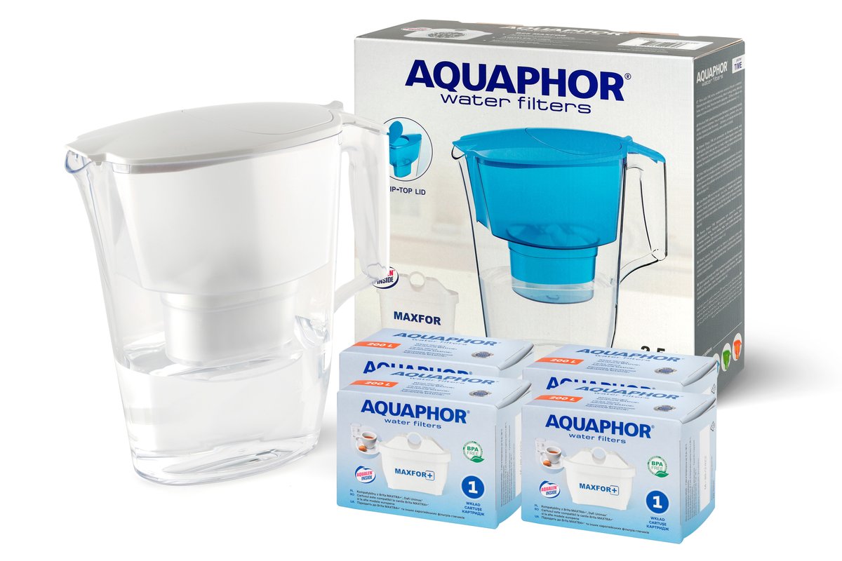 Dzbanek Filtrujący Aquaphor Time + 4 Wkłady Maxfor+ B100-25 - AQUAPHOR | Sklep EMPIK.COM