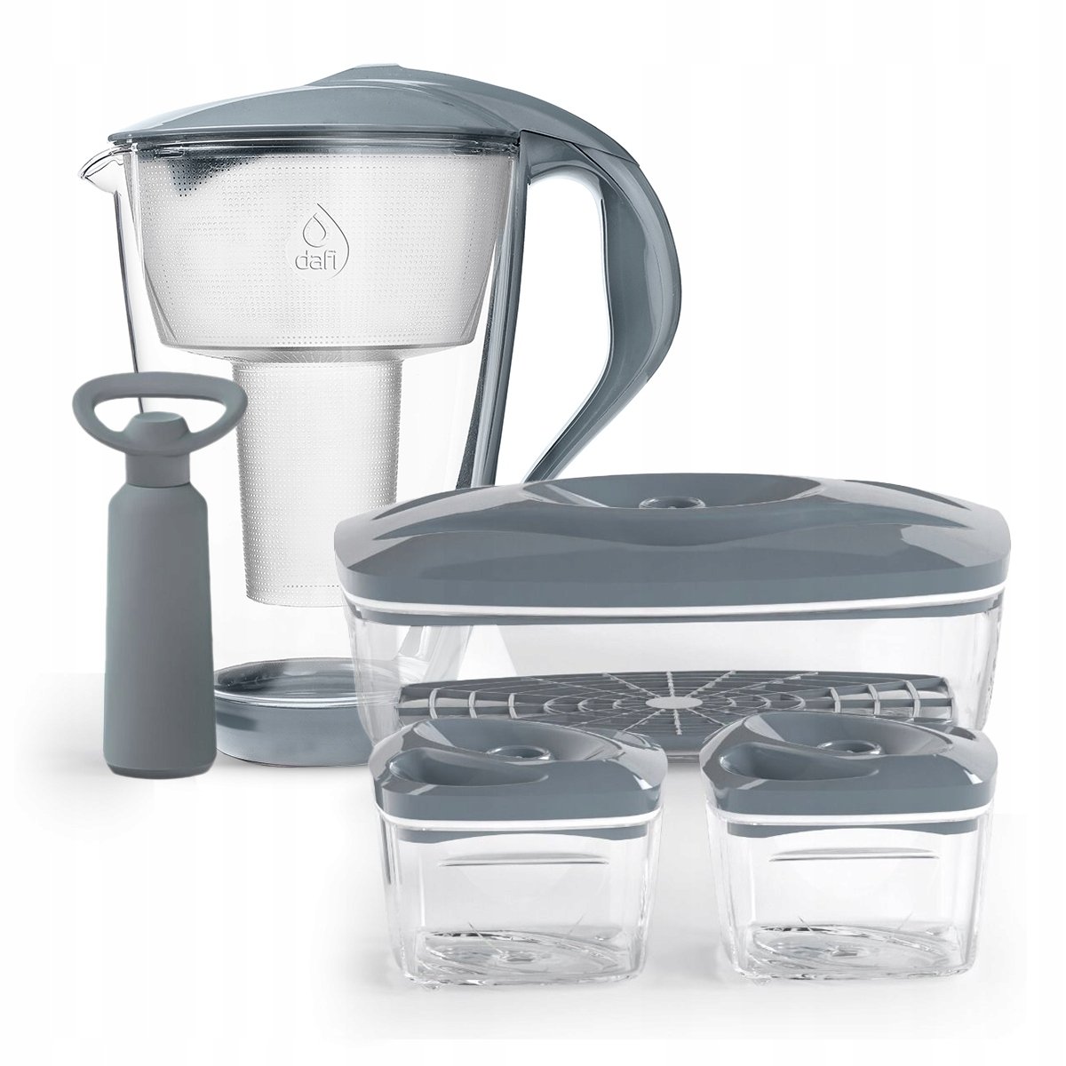 Dzbanek filtrujący szklany pojemniki 3 stalowe - Dafi | Sklep EMPIK.COM