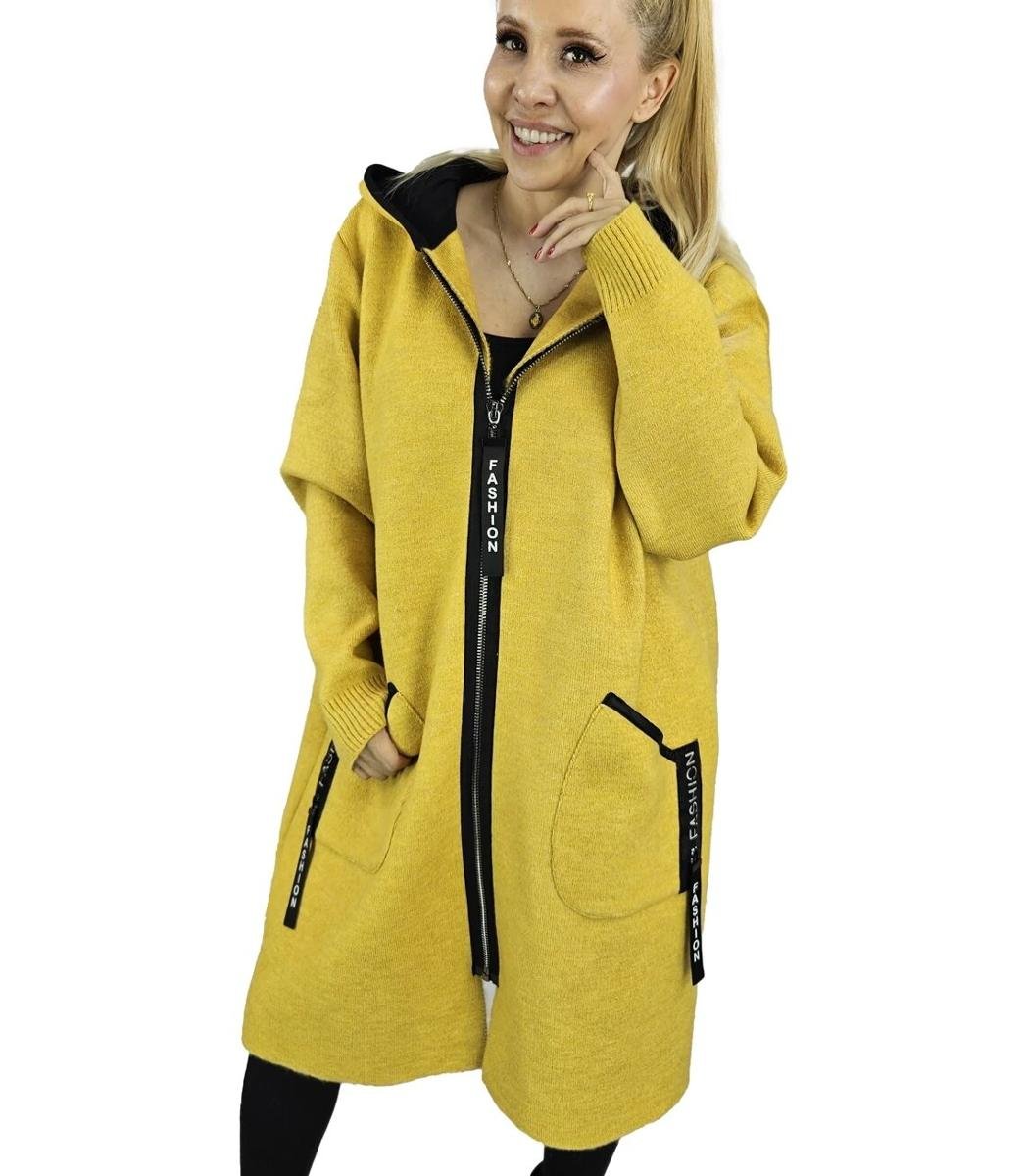 Dzianinowy płaszcz przejściowy kardigan LEA-XL - Agrafka | Moda Sklep ...