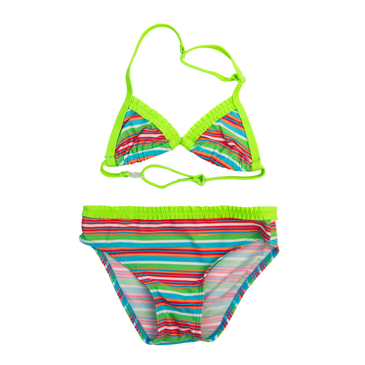 Dziewczęcy kostium kąpielowy w paski zielony Mariss - Mariss | Sklep EMPIK.COM
