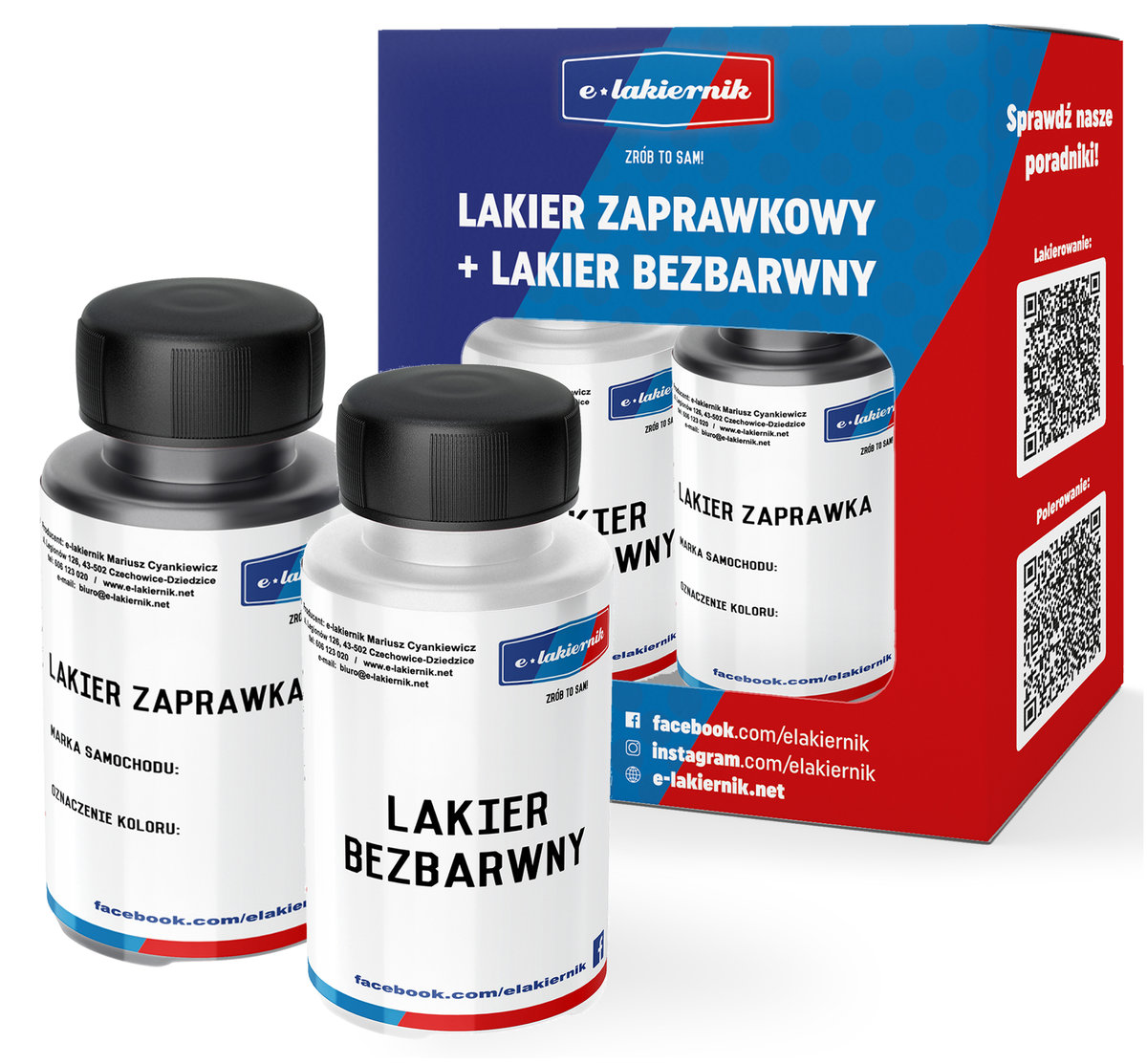 E-Lakiernik Lakier Zaprawka Samochodowy VW Audi SEAT Skoda + Bezbarwny - e-lakiernik ...