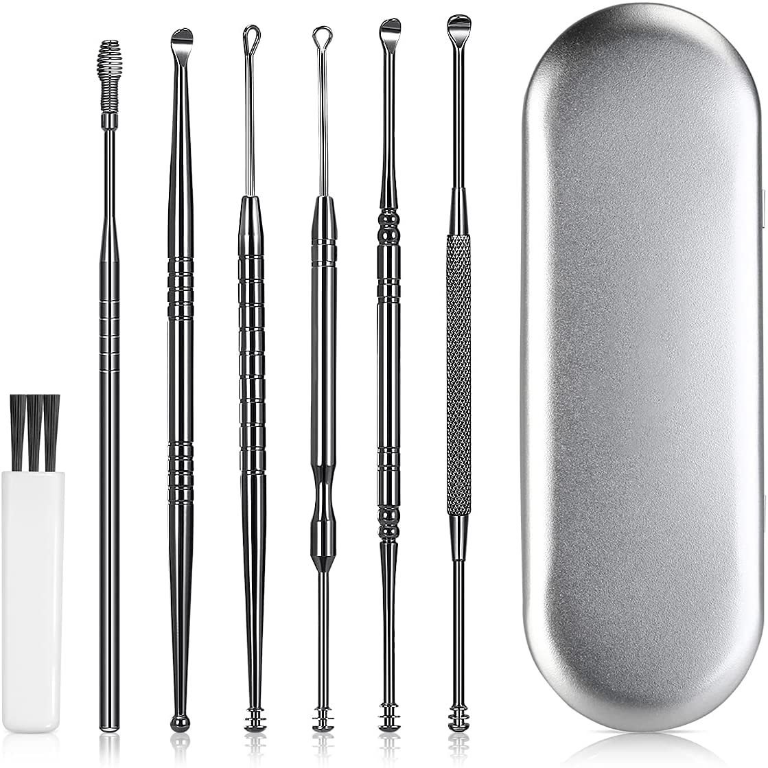 Ear Wax Removal Kit, Ear Pick, Ear Cleaning Tool Set Stainless Steel 6 ...