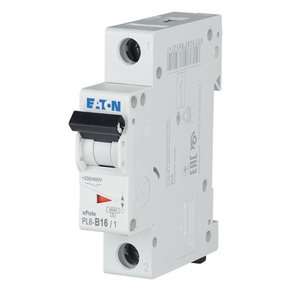 EATON 286521 PL6-B16/1 Wyłącznik nadprądowy 6kA, In=16A, char. B, 1 ...