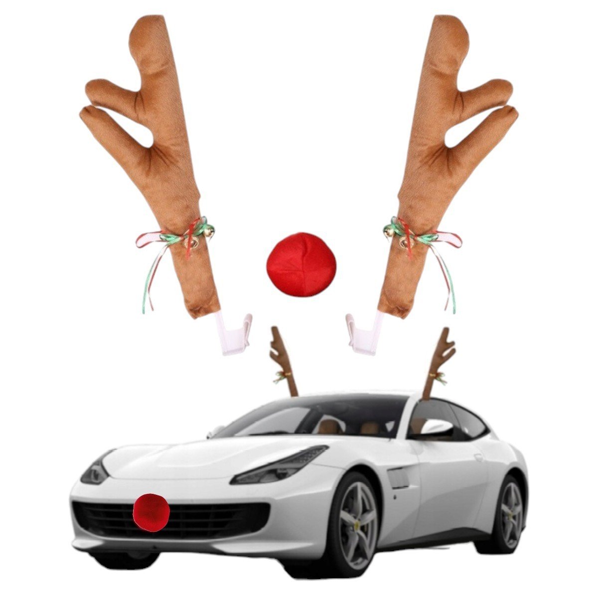 ECARLA Dekoracja bożonarodzeniowa na samochód - Rogi renifera z noskiem KSN84 | Sklep EMPIK.COM