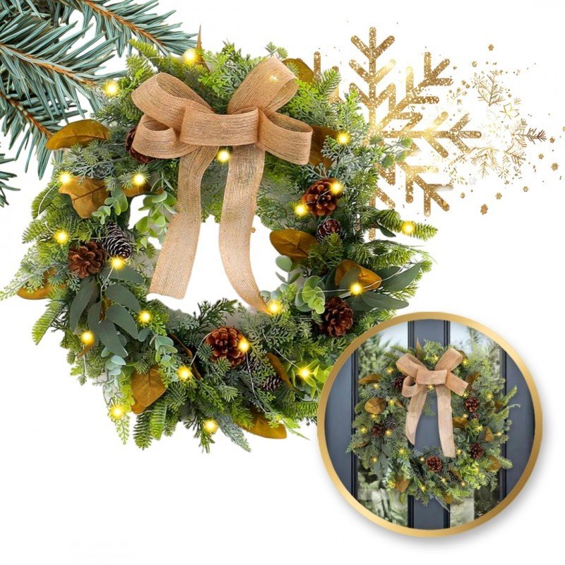 ECARLA Girlanda świąteczna wieniec ozdoba na drzwi stroik Boże Narodzenie 45cm XXL WSN26 | Sklep ...