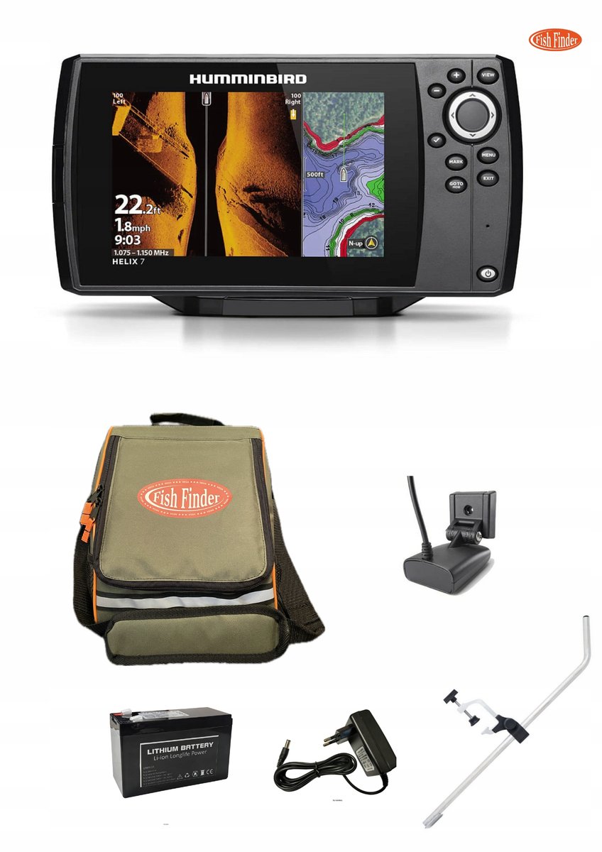 Echosonda Humminbird HELIX 7 CHIRP SI GPS G4 Zestaw AGM 14AH ...