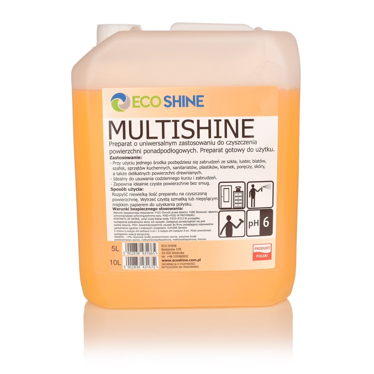 Eco Shine MultiShine płyn do czyszczenia powierzchni ponadpodłogowych ...