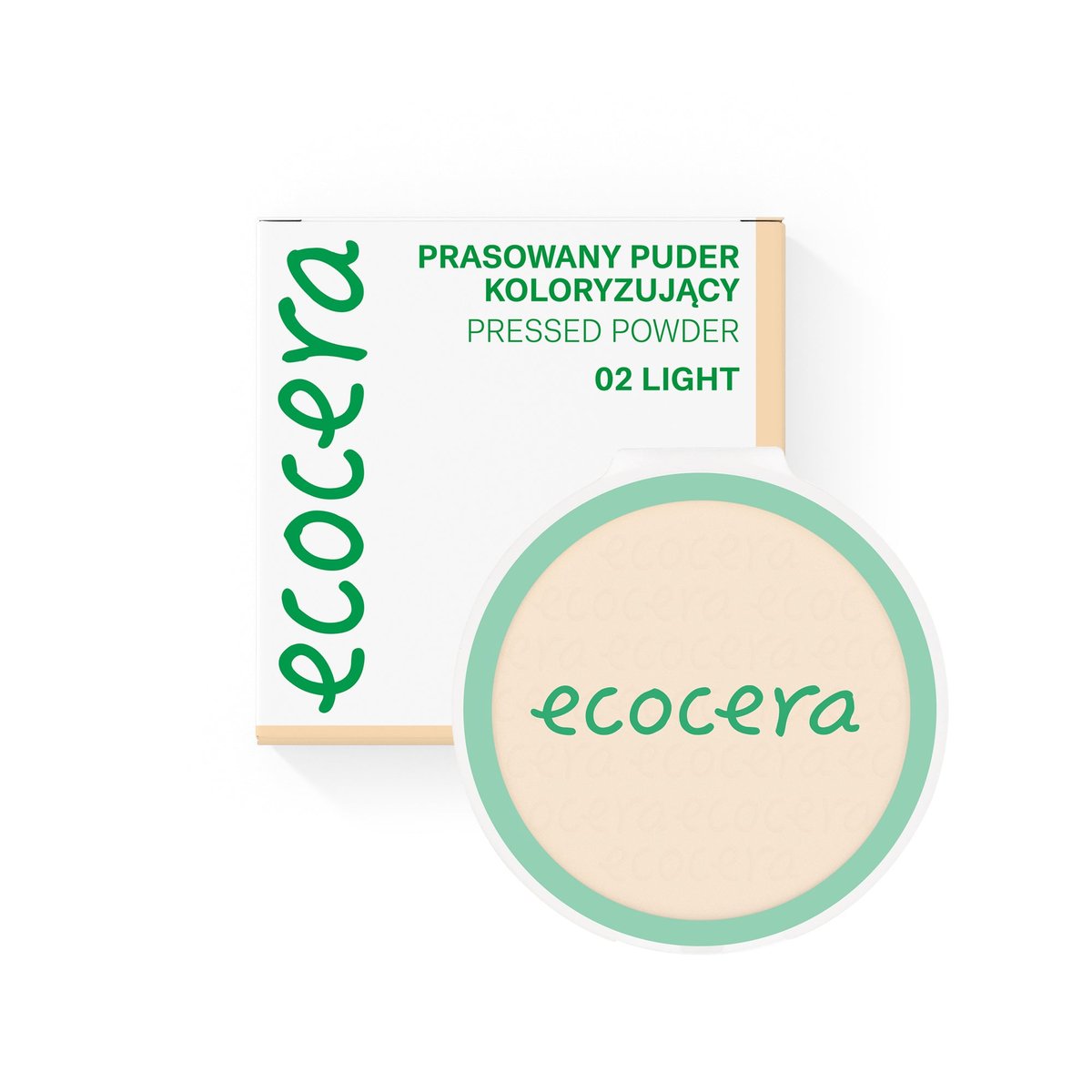 ECOCERA Prasowany puder koloryzujący 02 Light – naturalny beż dla ...