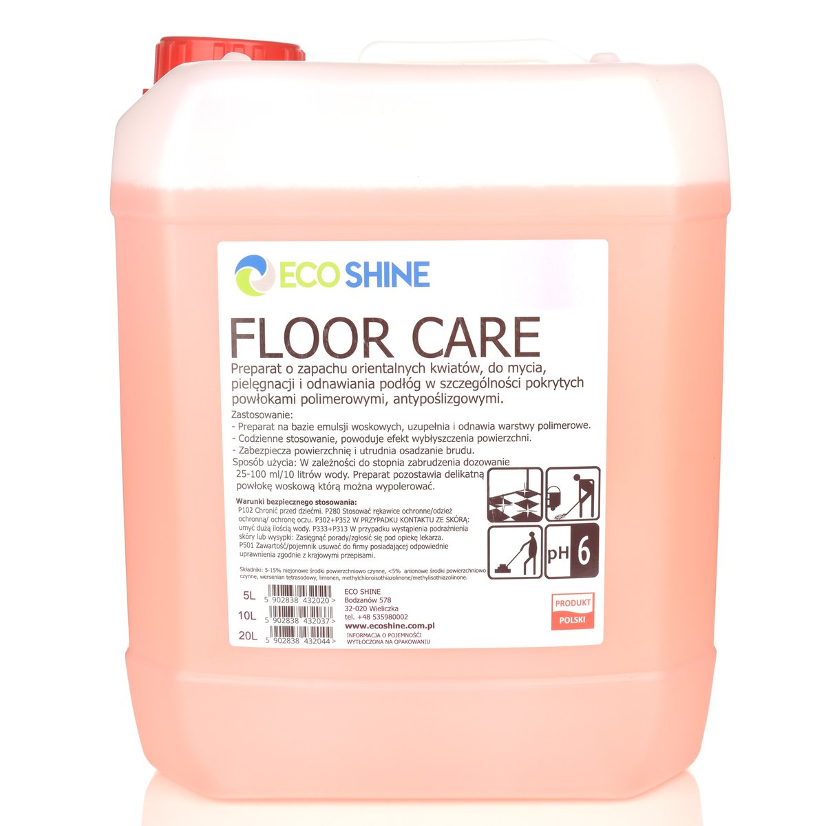 EcoShine Floor Care Płyn do Mycia Pielęgnacji i Odnawiania Podłóg, 10L - Eco Shine | Sklep EMPIK.COM
