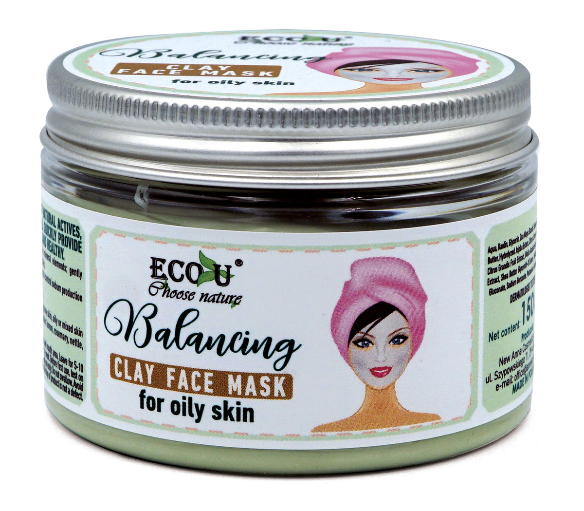 Ecou, Balansująca glinkowa maska do twarzy, 150 ml | Sklep EMPIK.COM