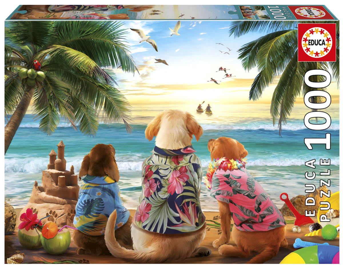 Educa, Puzzle Psy na plaży, 1000 el. - Educa | Sklep EMPIK.COM